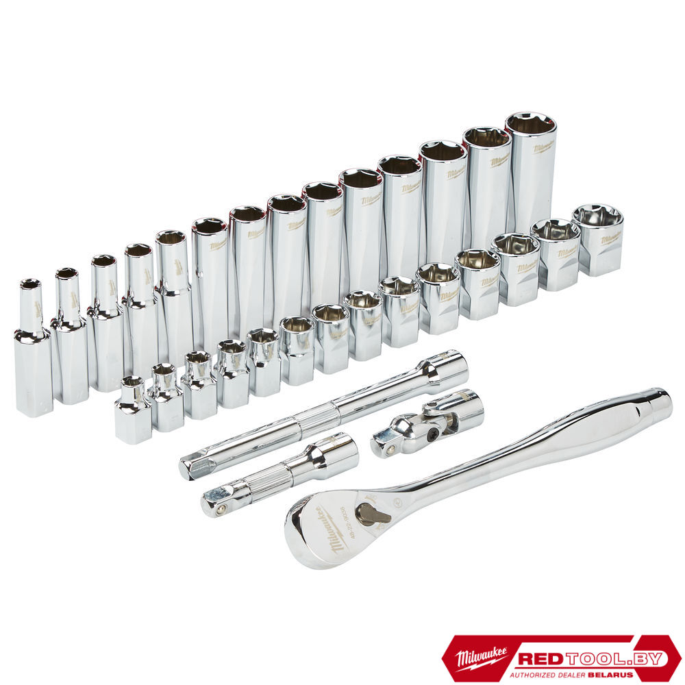 Купить набор головок с трещоткой milwaukee metric ⅜″ ratchet w socket ...